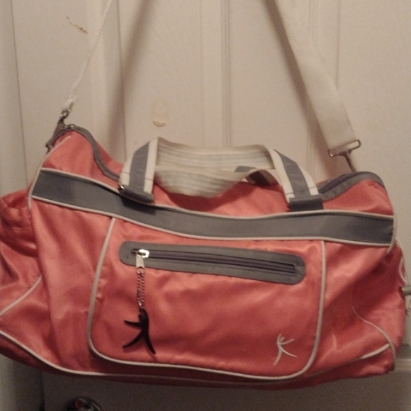 Danskin | Bags | Danskin Pink Gray White Trim Duffle Midsize Bag | Poshmark